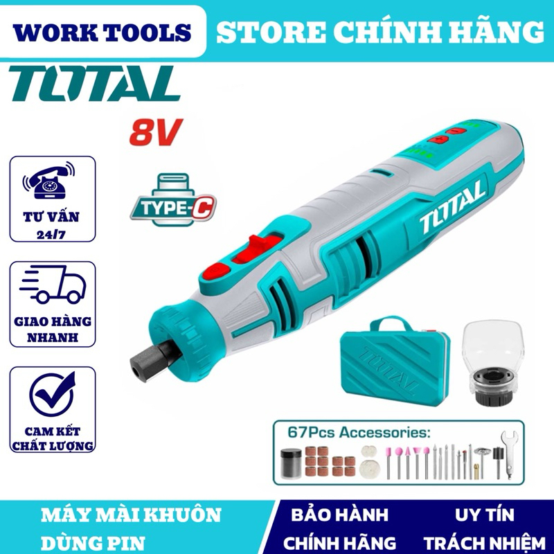 TOTAL Máy mài khuôn dùng pin 8V TMGLI0801 | Shopee Việt Nam