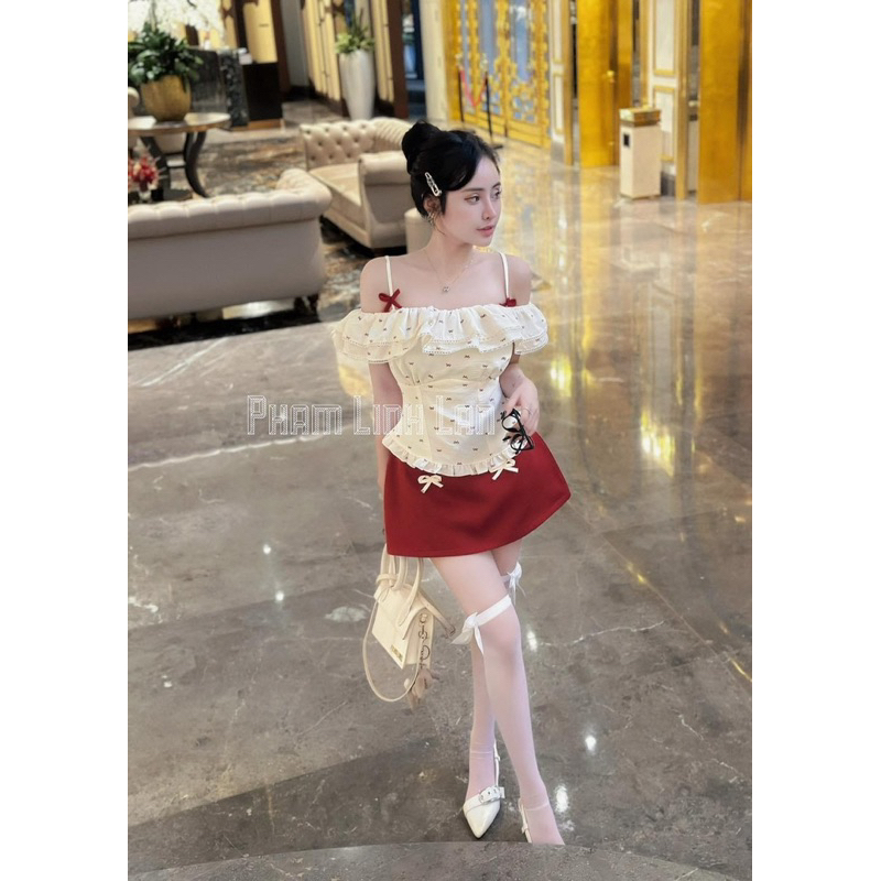 sét áo nơ xinh chun lưng hot hit | Shopee Việt Nam