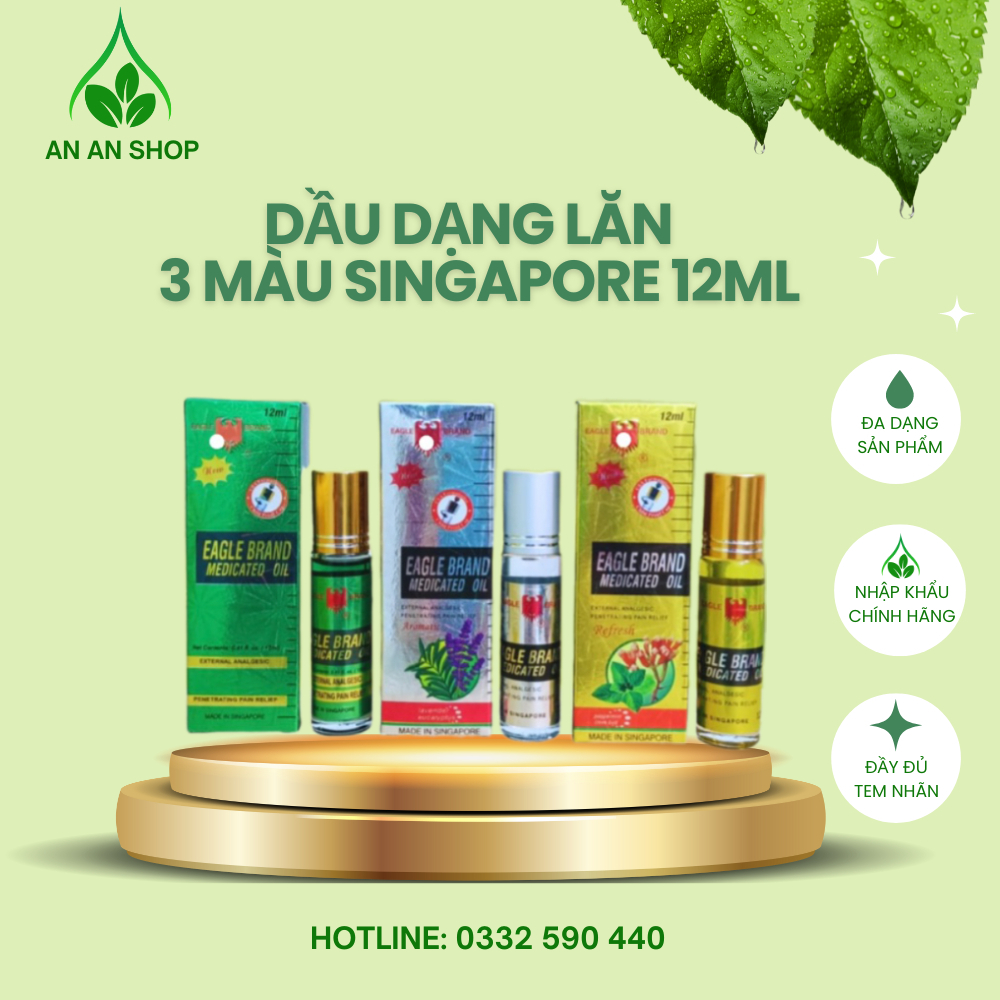 ️ COMBO( 3 CHAI )DẦU LĂN CON Ó CHUẨN SINGAPOR XANH /TRẮNG / VÀNG ( CHAI ...