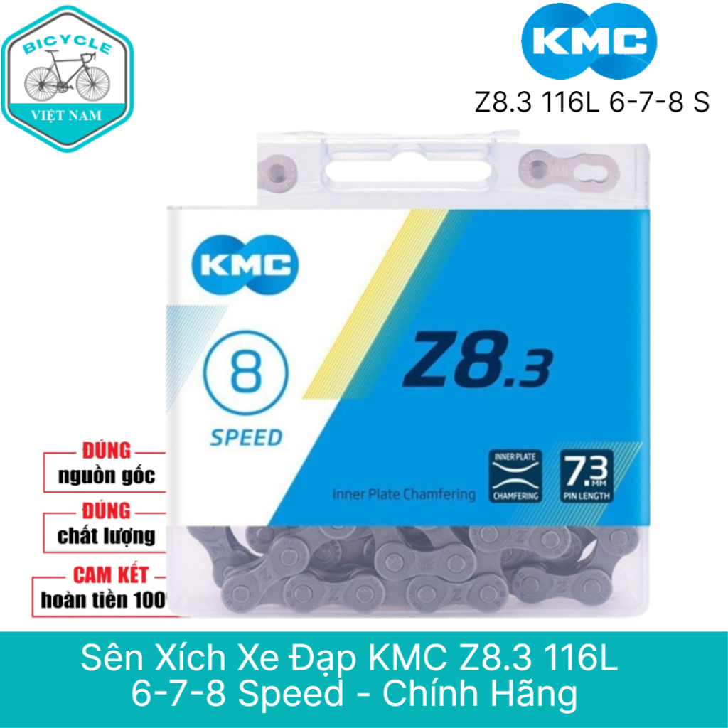 Sên Xích Xe Đạp KMC Z8.3 116L 6-7-8 Speed - Chính Hãng | Shopee Việt Nam