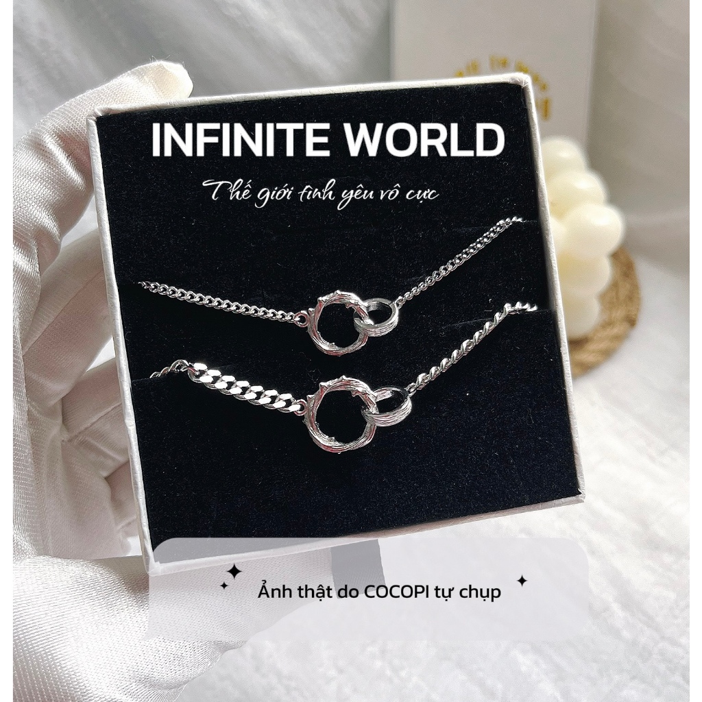 Vòng tay đôi nam nữ INFINITE WORLD ý nghĩa cho các Couple chất liệu bạc 925 cocopi LT032 ...