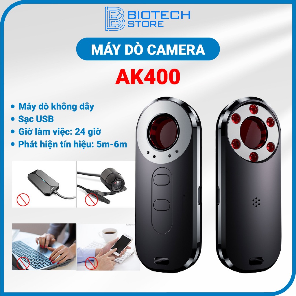 Máy dò camera AK400 - Quét, phát hiện và báo động các thiết bị theo dõi ...