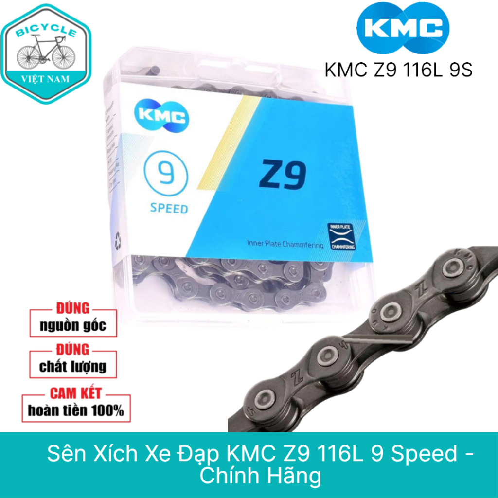 Sên Xích Xe Đạp KMC Z9 116L 9 Speed - Chính Hãng | Shopee Việt Nam