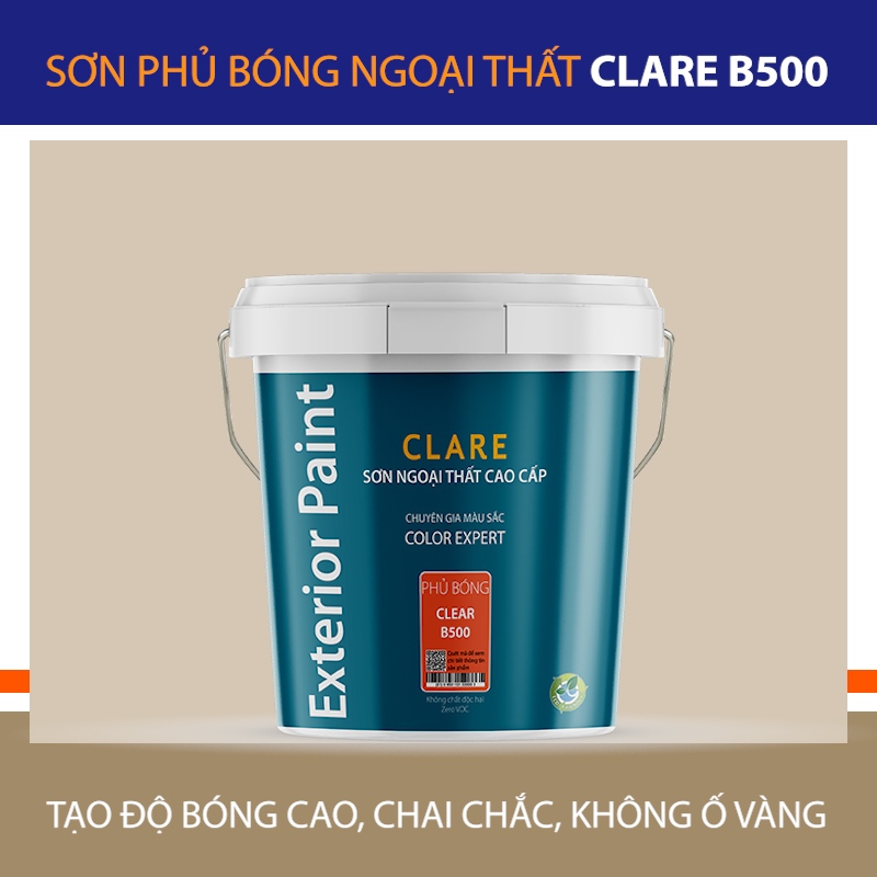 Sơn keo phủ bóng trong suốt Clare B500 cho tường, tranh vẽ, thạch cao ...