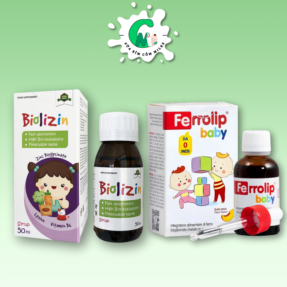 Combo bộ đôi Sắt và Kẽm cho bé Biolizn và Ferolip | Shopee Việt Nam