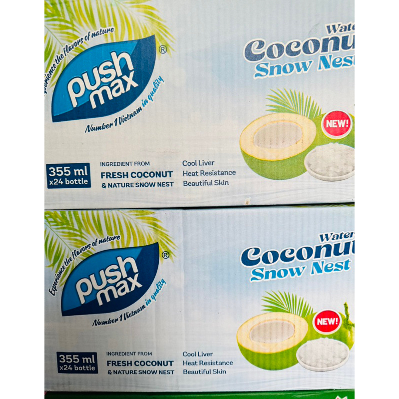 Thung Nước Dừa Tuyết Yến Pushmax Mới 24 Chai x355ml | Shopee Việt Nam