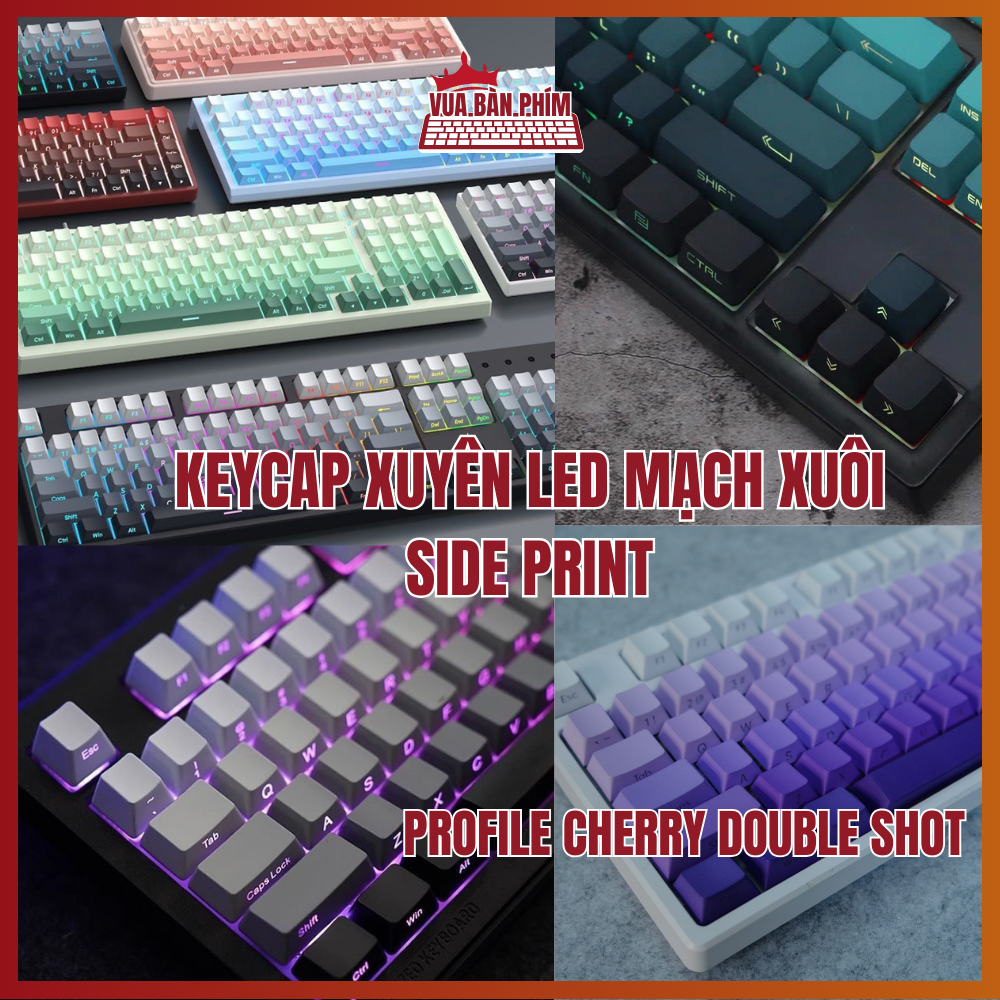 [Hàng Sẵn] Bộ keycap xuyên led mạch xuôi cao cấp gradient ninja (side ...