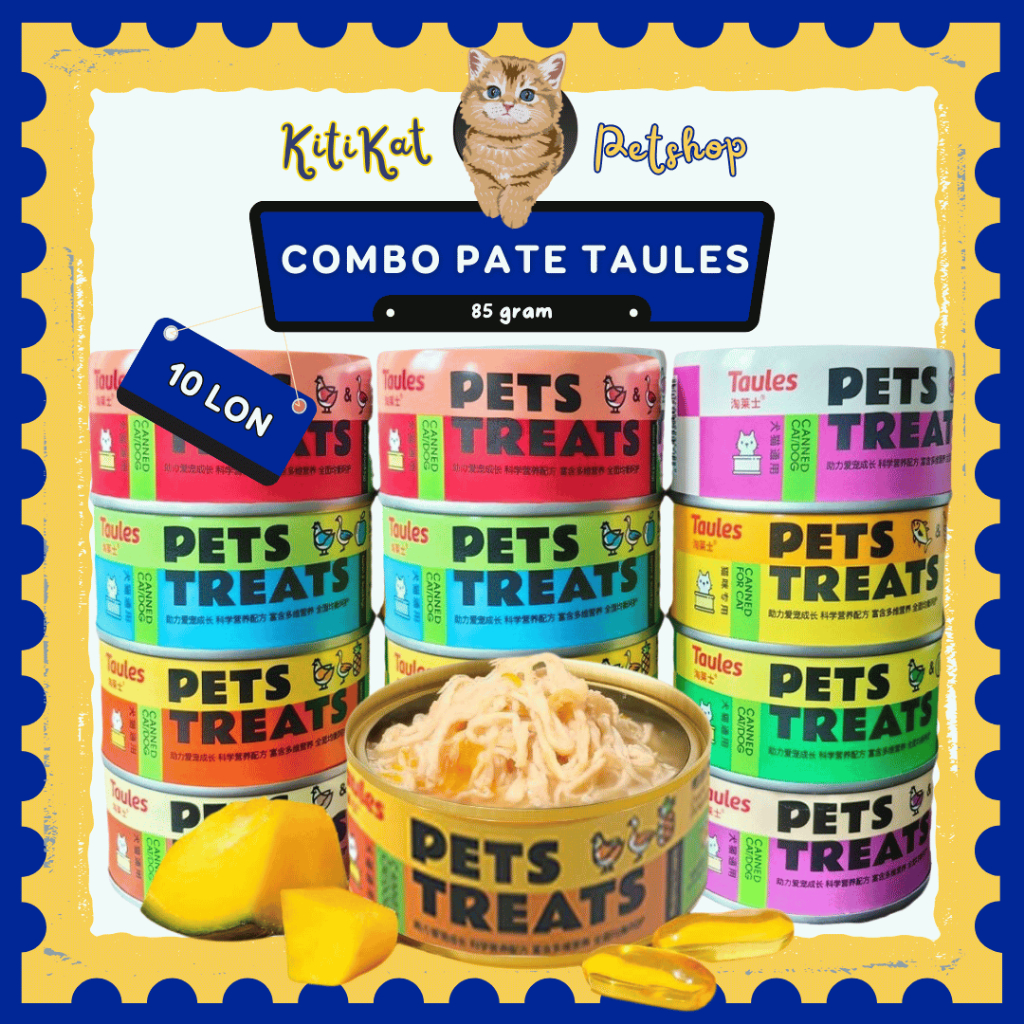 [COMBO 10 LON] Pate cho mèo Taules 7 vị đa dạng lon 85g, Súp thịt ...