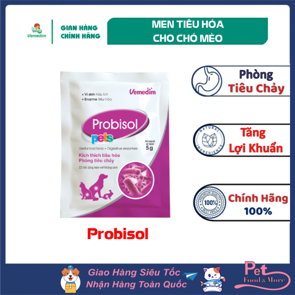 Men Tiêu Hóa Probisol + Biotic Hỗ Trợ Đường Ruột Cho Chó Mèo Gói 5g ...