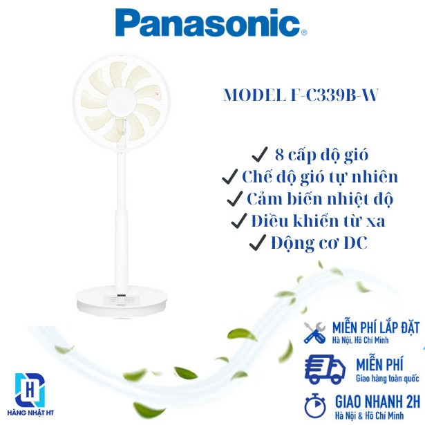 Quạt điện Panasonic F-C339B-W 9 cánh 8 tốc độ gió | Shopee Việt Nam