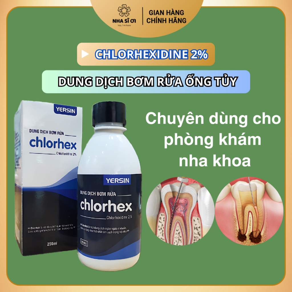 Dung dịch làm sạch ống tủy HMU Chlorhex 2% 250ml ngăn ngừa vi khuẩn ...