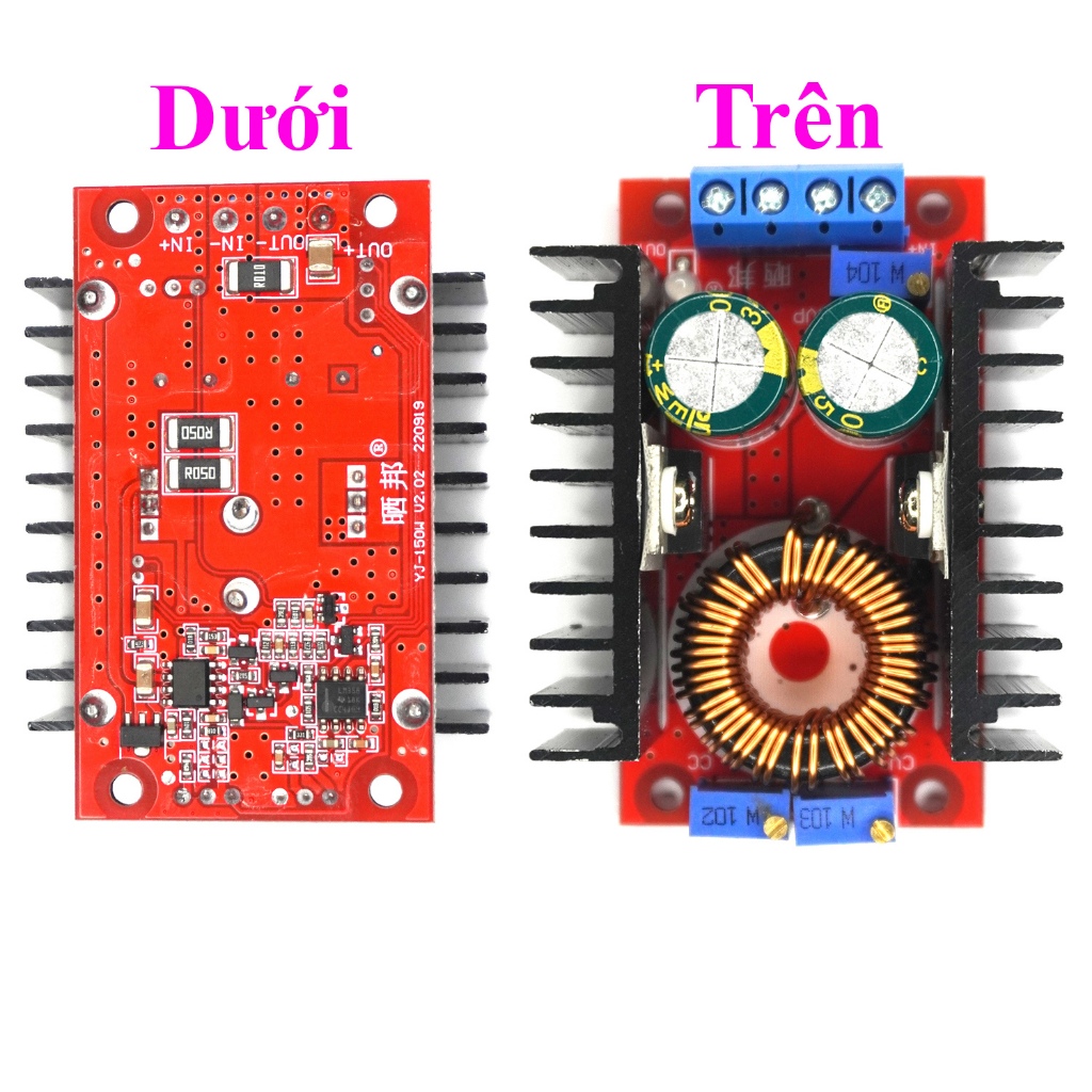 Mạch tăng áp, Module tăng áp 10-24V hoặc 12-32V 16A 150W loại 2IC ...
