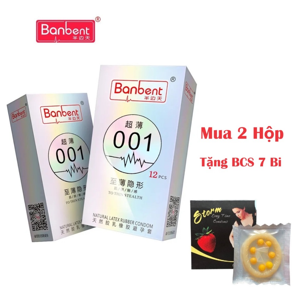 Bao Cao Su BANBENT 001 Thin and Tmooth, BCS Siêu Mỏng Nhiều Gel Bôi ...