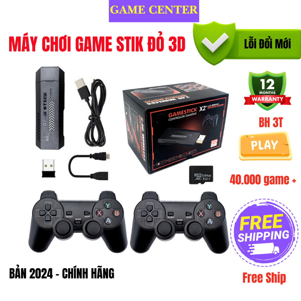 Máy Chơi Game Cầm Tay Stick Đỏ 4K 64gb X2 Pro Kết Nối Tivi HDIM 41000 ...