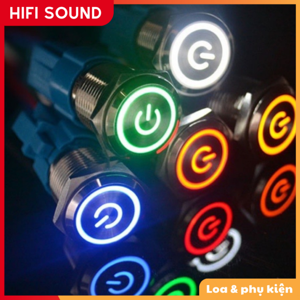 Nút nguồn giữ trạng thái 16mm chống nước có đèn LED biểu tượng nguồn ...