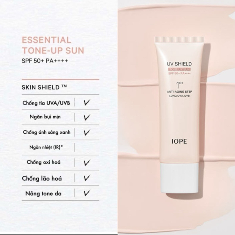 [ IOPE ] Kem chống nắng nâng tone UV Shield Esential Tone-Up Sun SPF 50 ...