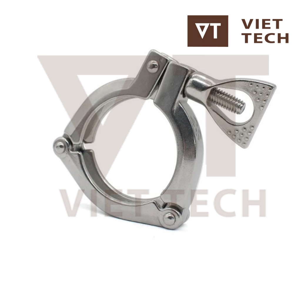 Cùm 3 khúc inox 304 kẹp mặt clamp 50.5 dùng cho ống từ phi 19 đến phi ...