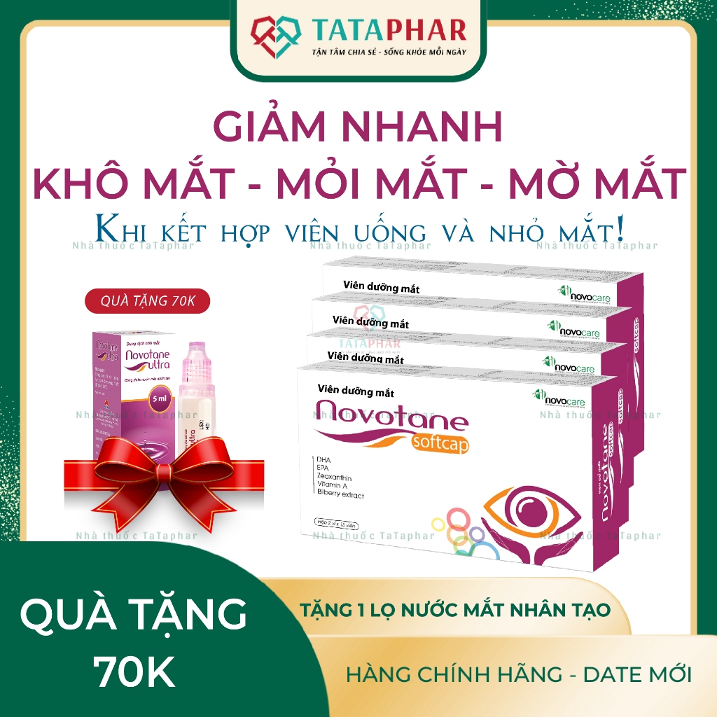 Viên uống dưỡng mắt Novotane Softcap 30 viên - Tăng cường thị lực, Giảm ...