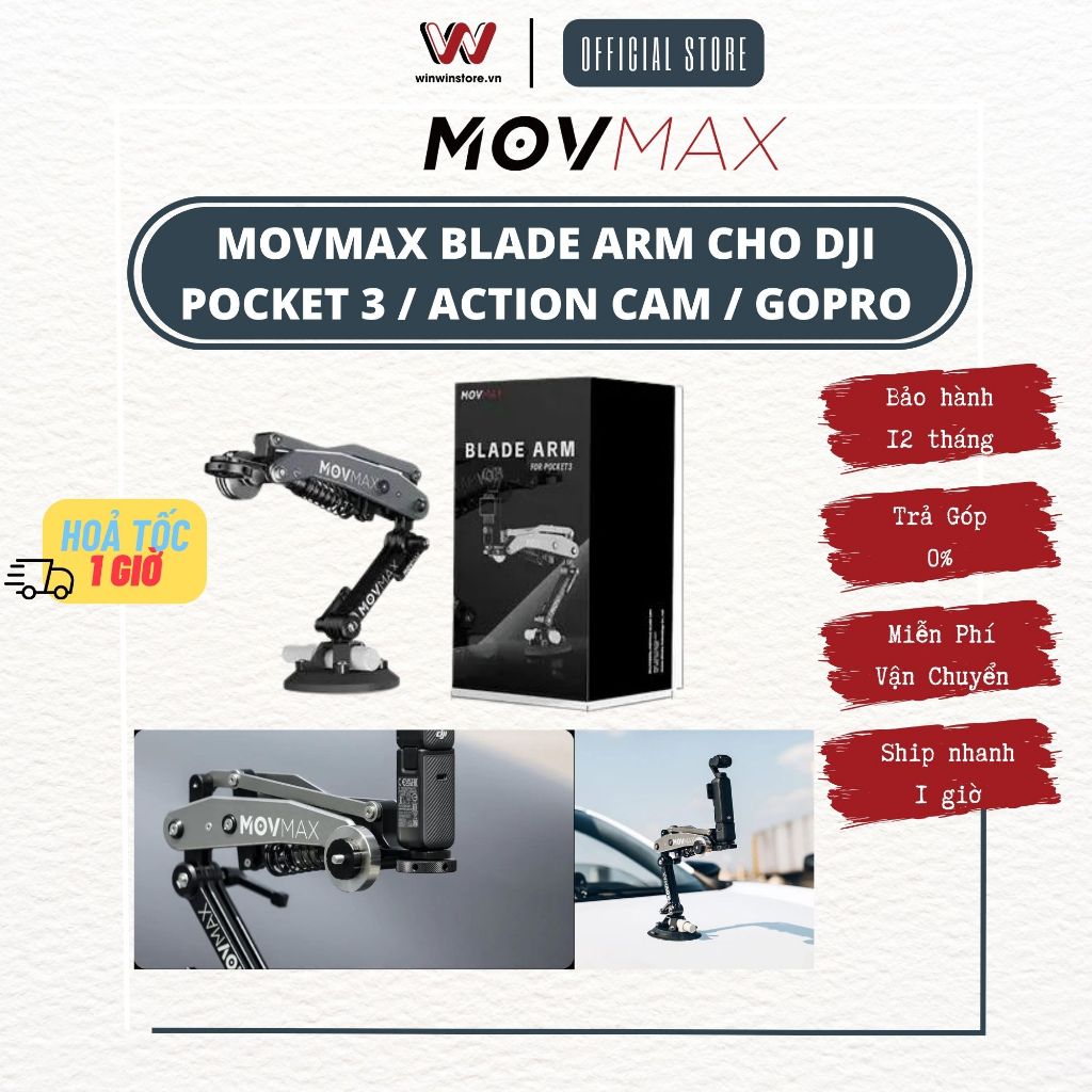 MOVMAX Blade Arm cho DJI Pocket 3 / Action cam / Gopro - Tay hít chống ...