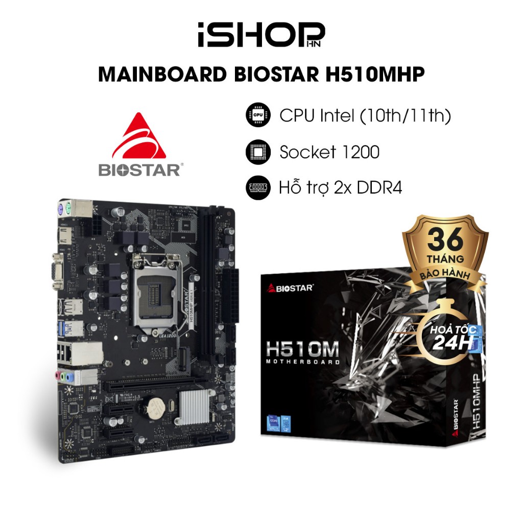 Mainboard Biostar H510MHP 2.0 CPU Intel (10th/11th), Socket 1200, mATX ...