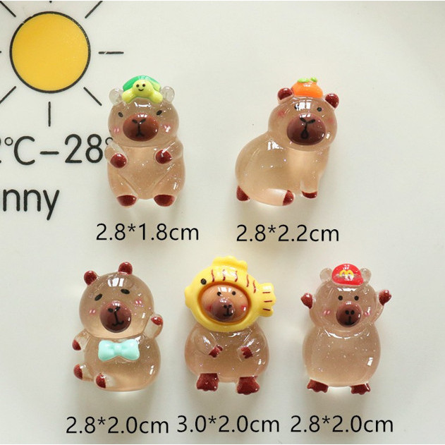 Charm PHÁT SÁNG Chuột Capybara, Jibbitz, Sticker Gắn Dép DIY, Crocs ...