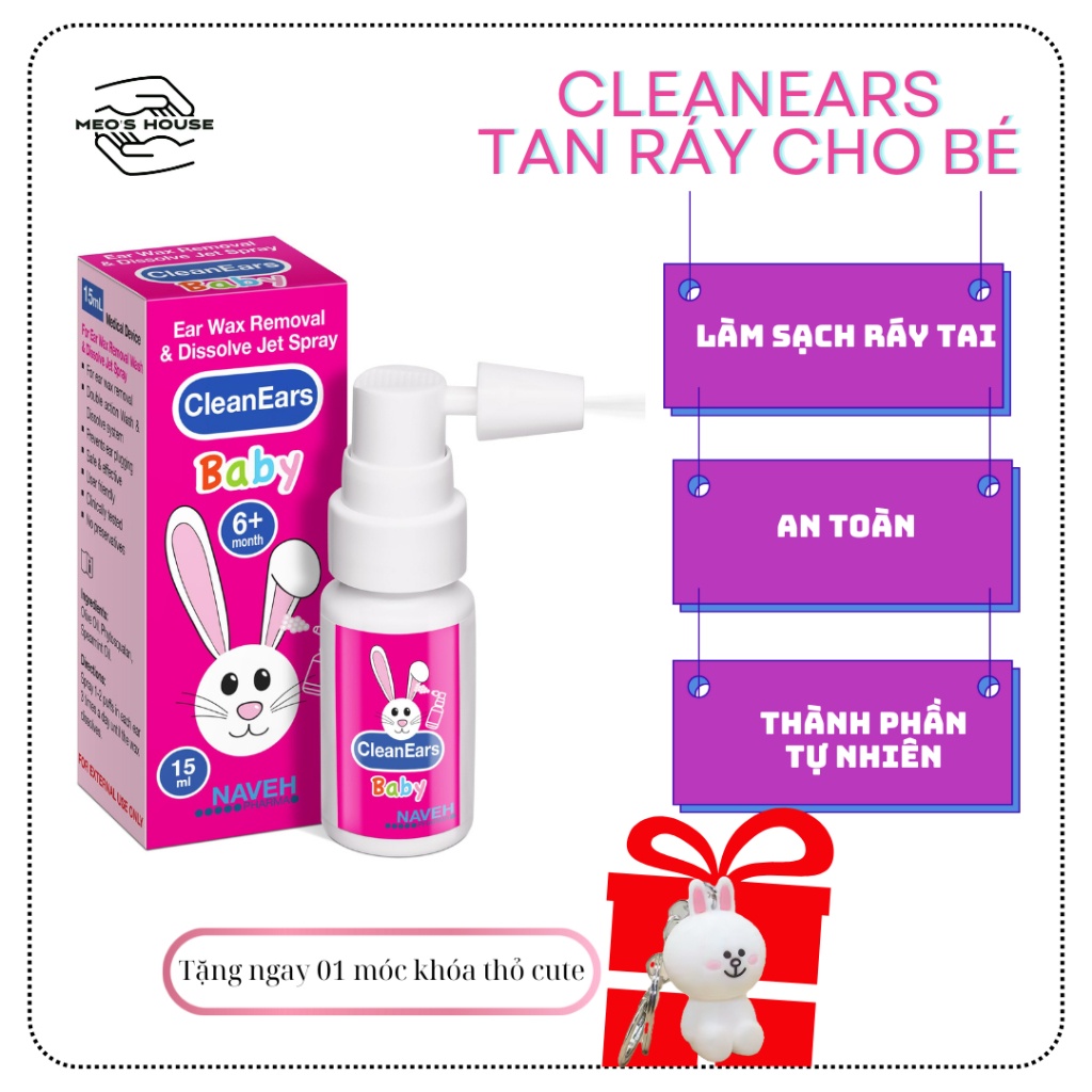 [Nhập khẩu chính hãng] Xịt thỏ hồng tan ráy tai cho bé - Clean Ears ...