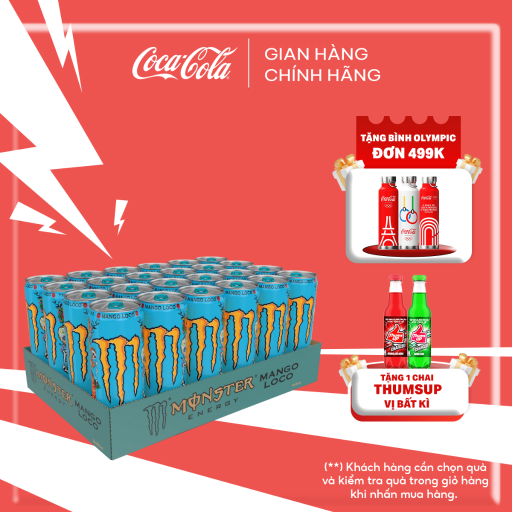 Lốc 24 Lon Nước Giải Khát Tăng Lực Monster Energy Mango Loco Vị Xoài ...