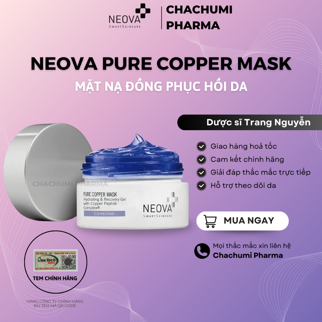 Mặt nạ đồng nguyên chất dạng Gel Dưỡng Ẩm Sâu Neova Pure Copper Mask ...