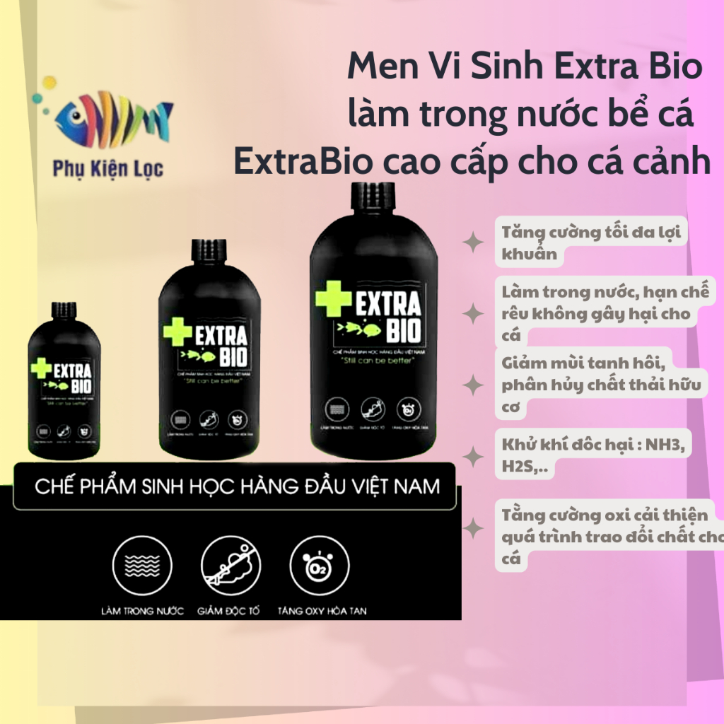 Extra BIO - Vi Sinh Làm Trong Nước và Zero Shock cho Bể Cá Cảnh chai dung tích 125ml 250ml 500ml ...