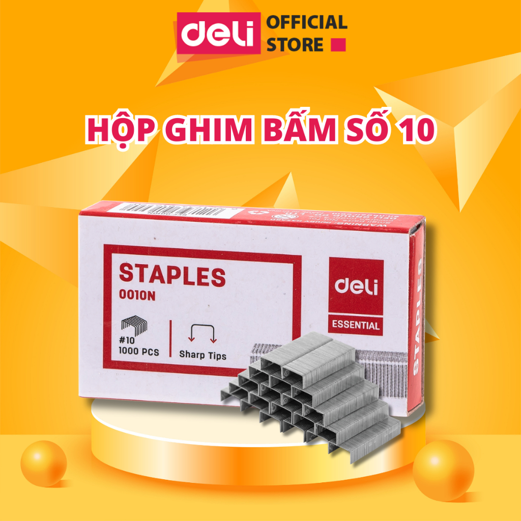 Ghim Dập Tài Liệu Số 10 Deli - 1 Hộp Ghim Bấm 1000 Cái - E0010N ...