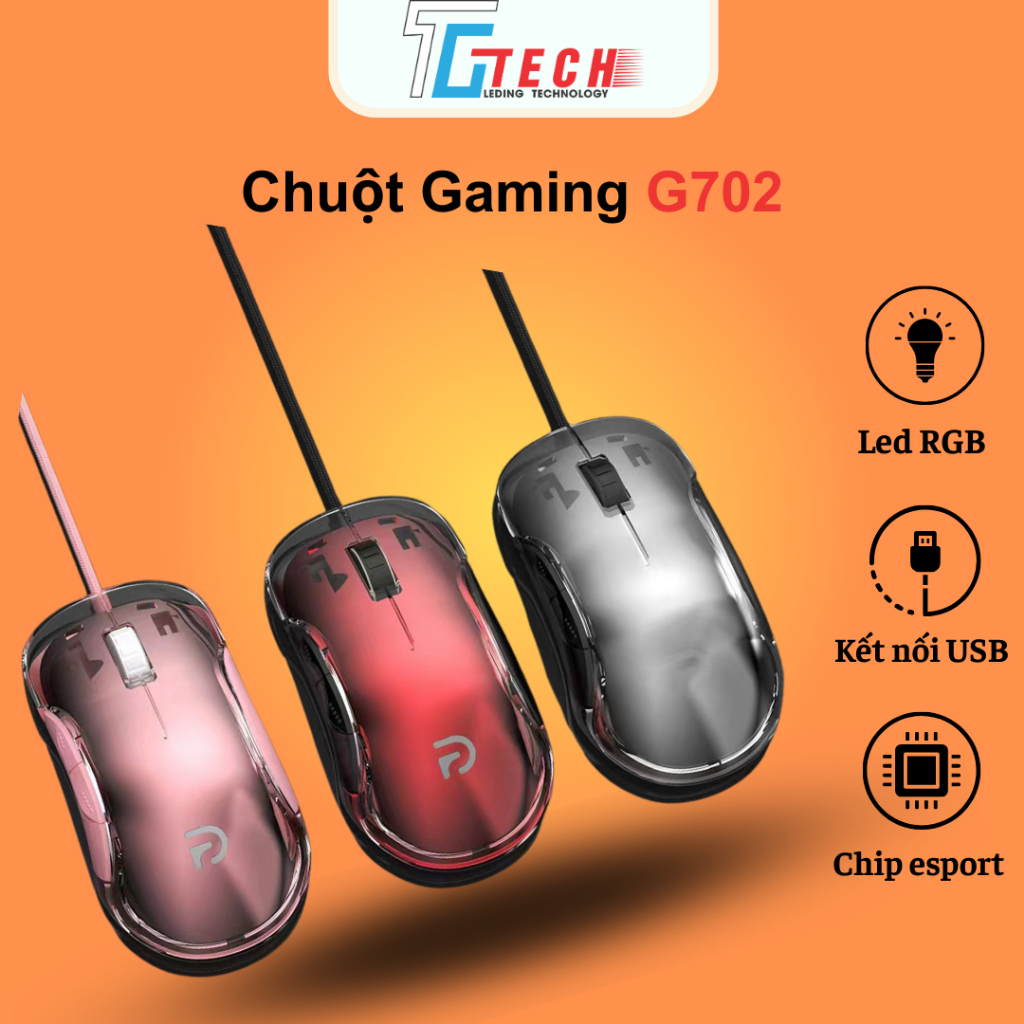 Chuột G702 Crystal Led RGB | Shopee Việt Nam