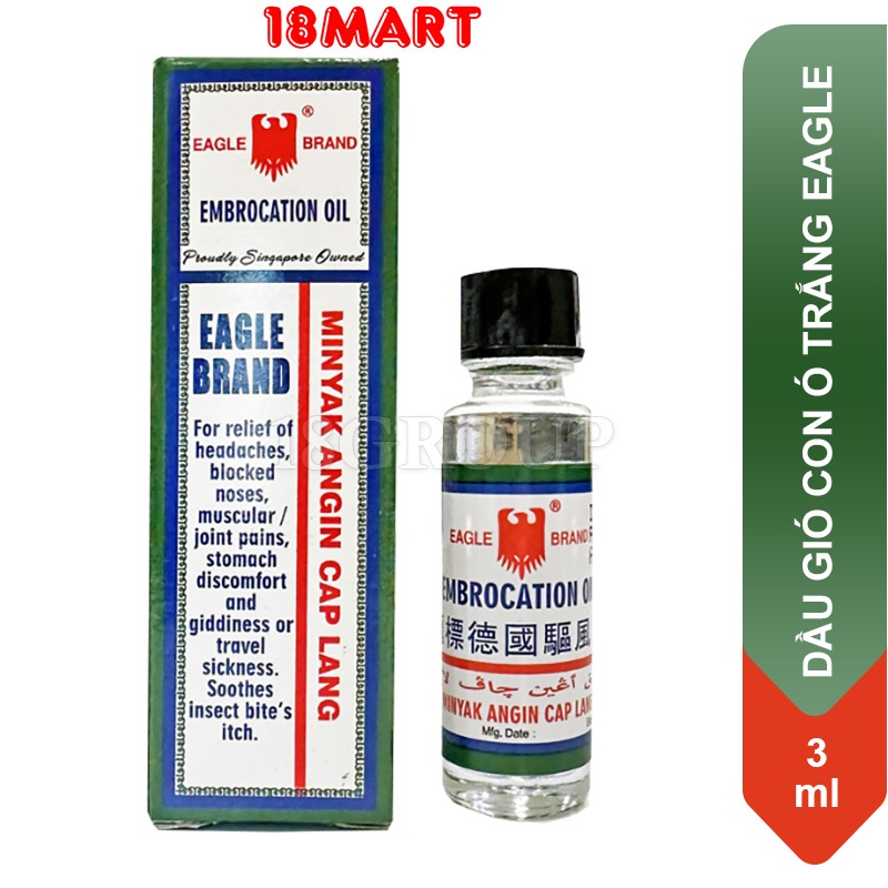 DẦU GIÓ CON Ó TRẮNG EAGLE BRAND EMBROCATION OIL 3ML (NỘI ĐỊA SINGAPORE ...