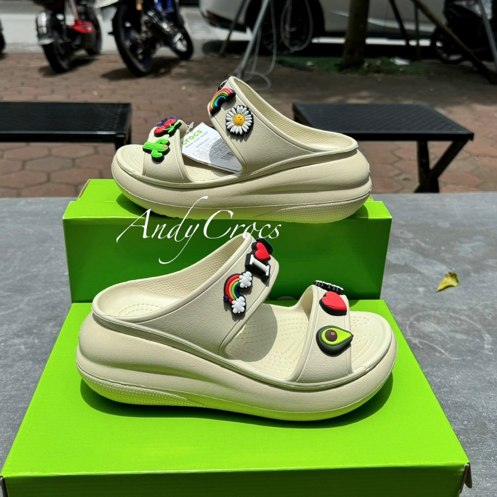 [Full Box + Charm Xịn] Dép Cross Nữ Đế Cao 7CM - Sandal Nữ Đế Cao, tặng ...