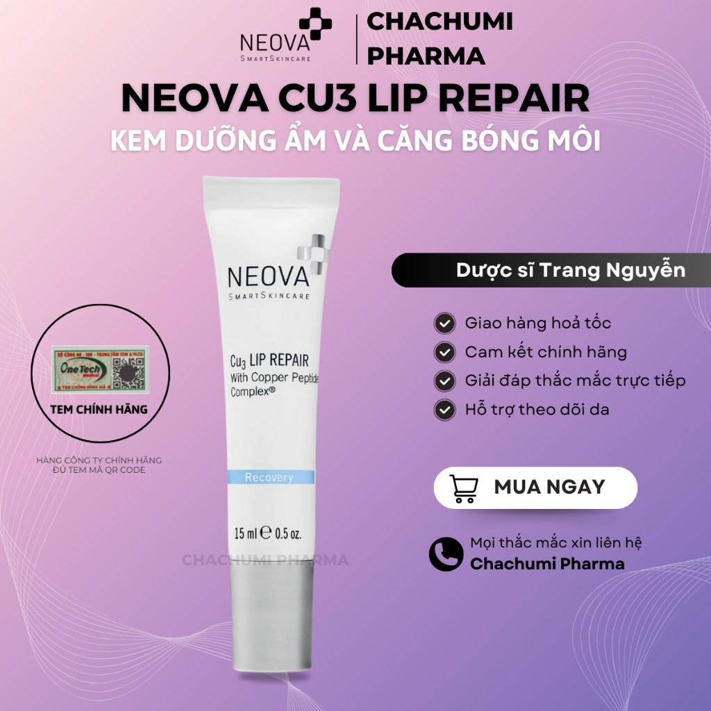 Kem dưỡng ẩm và căng bóng môi NEOVA CU3 LIP REPAIR (14g) | Shopee Việt Nam