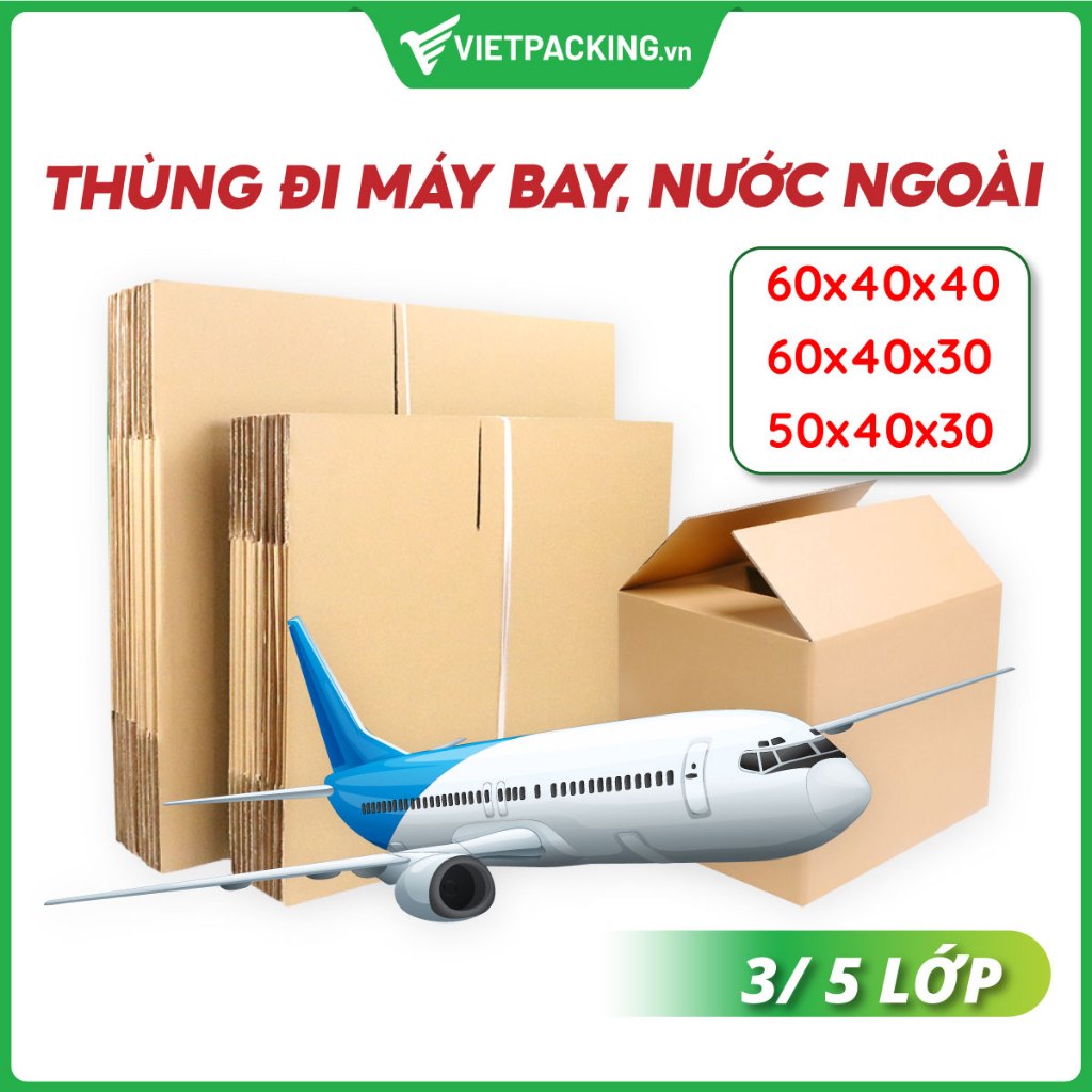 Thùng carton đi máy bay, đi mỹ, đóng hàng đi nước ngoài tiêu chuẩn 23kg ...