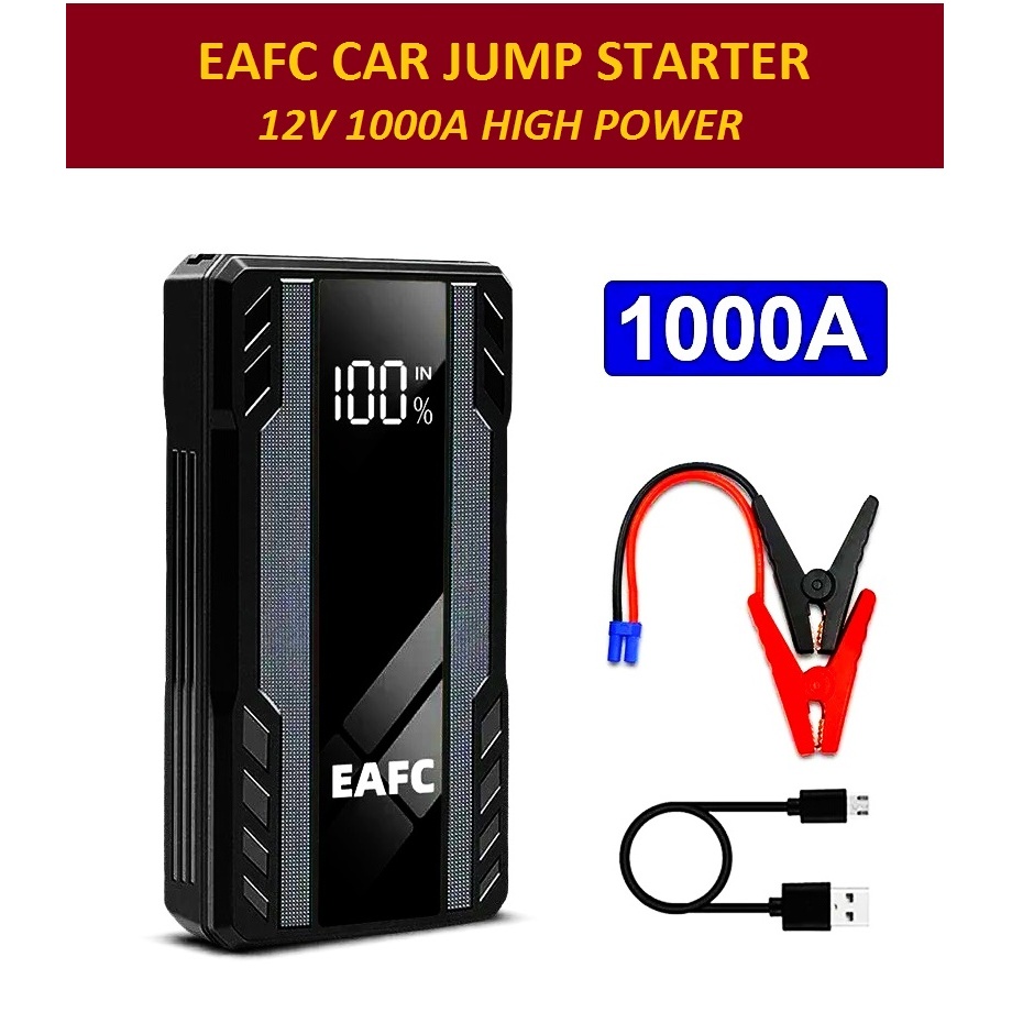 Bộ Kích Bình Khẩn Cấp Xe Hơi EAFC 12V 1000A Car Jump Starter - Cho Xe Dưới 3.0L | Shopee Việt Nam