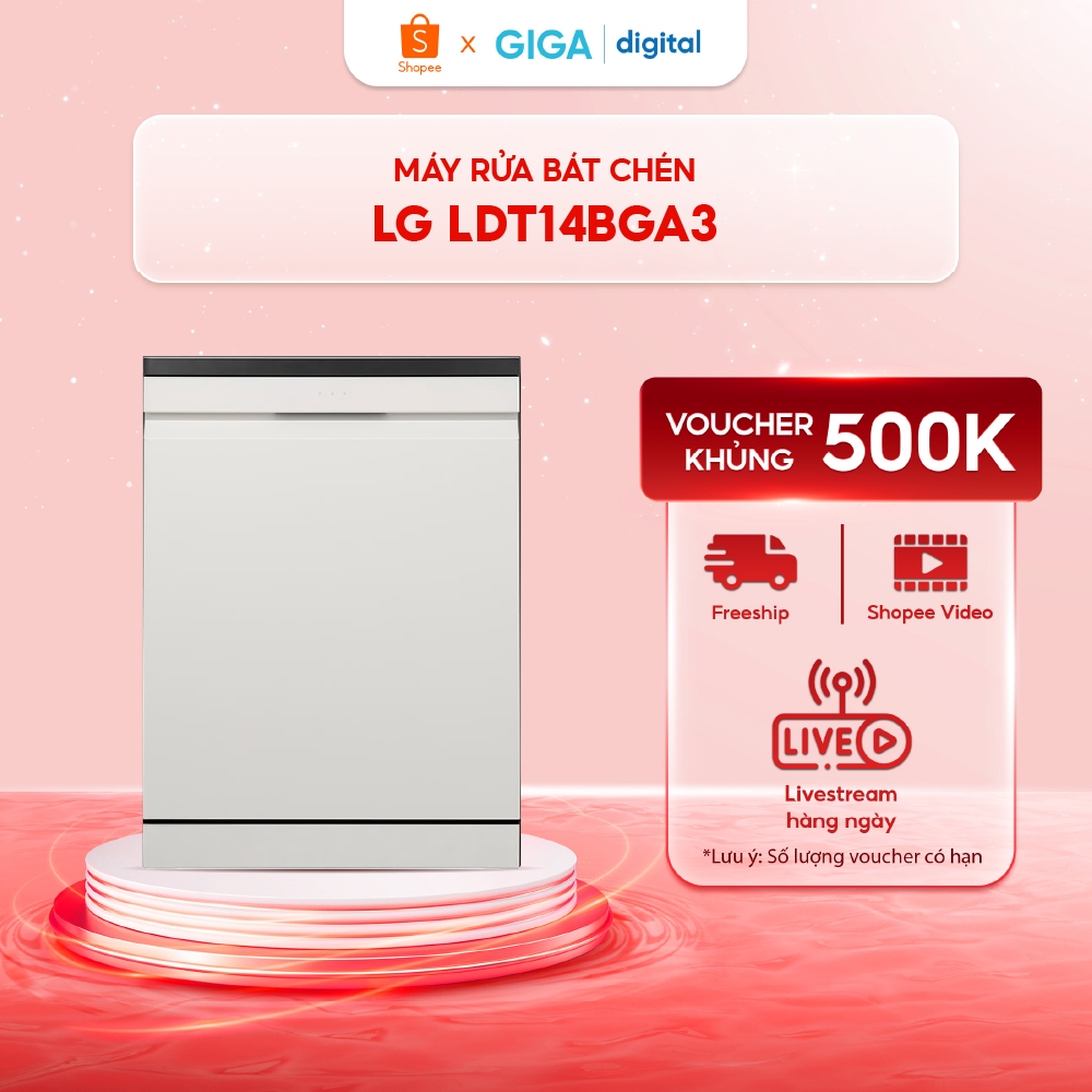 Máy rửa bát chén LG LDT14BGA3 màu Be - 10 chế độ rửa đa dạng - Công ...