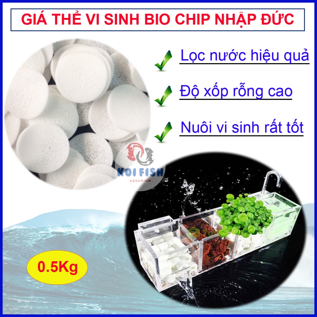 Giá thể nuôi vi sinh Bio Chip 0.5kg (vật liệu lọc bể cá cao cấp có độ ...