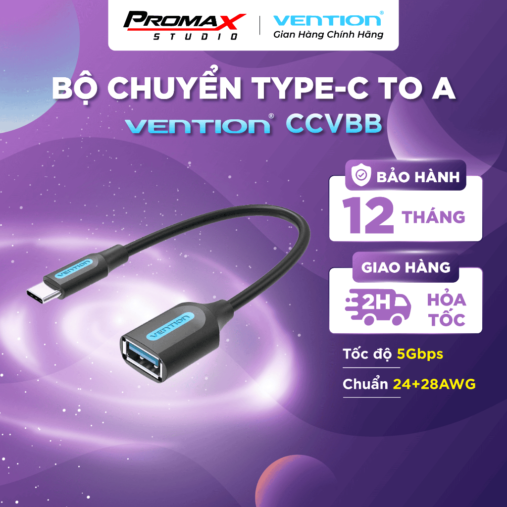 USB OTG USB 3.1(Gen 1) C Male to A Female VENTION CCVBB (5Gbps, 0.15m ...