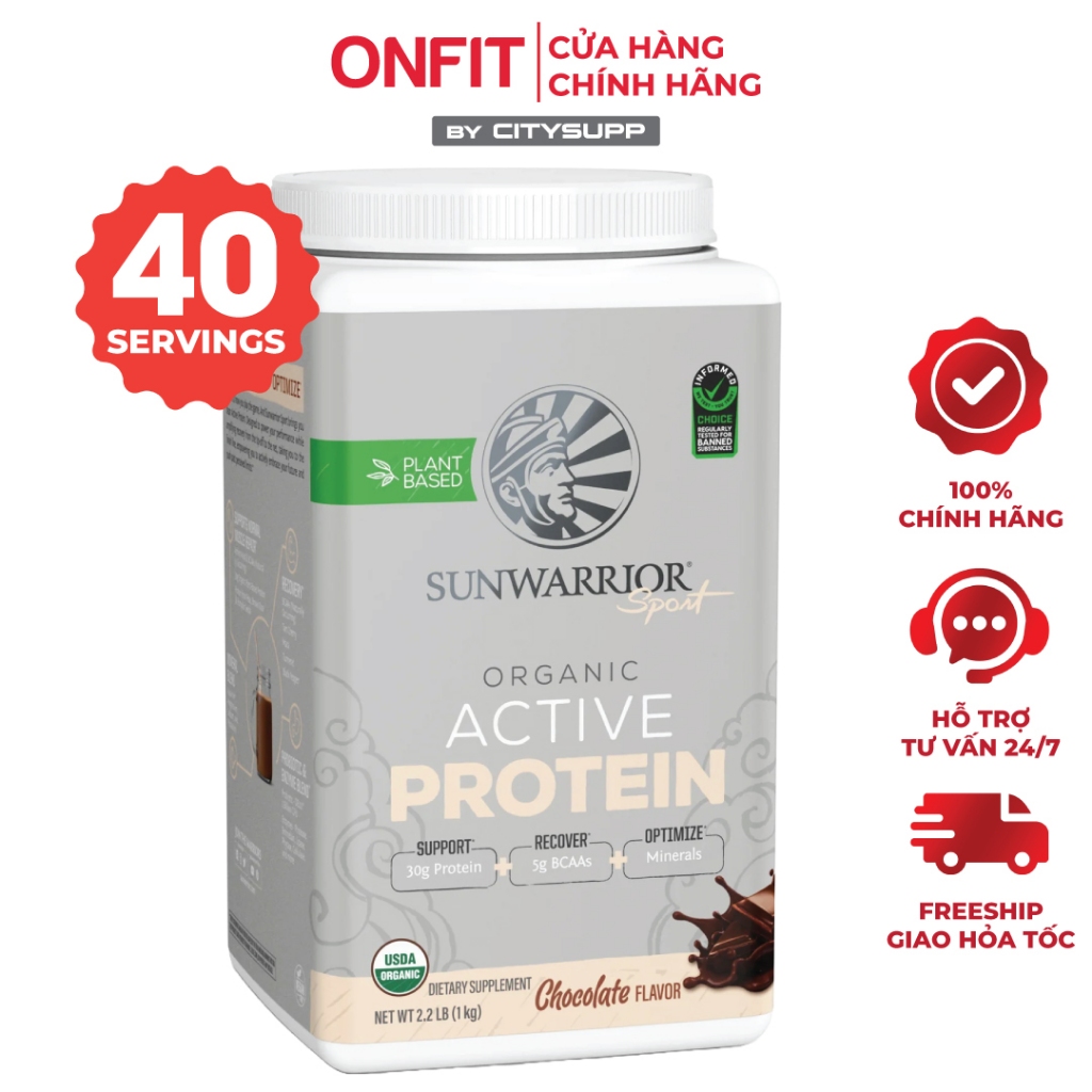 Sunwarrior Active Protein 1KG (40 Lần Dùng) Bột Protein Thực Vật Hữu Cơ ...