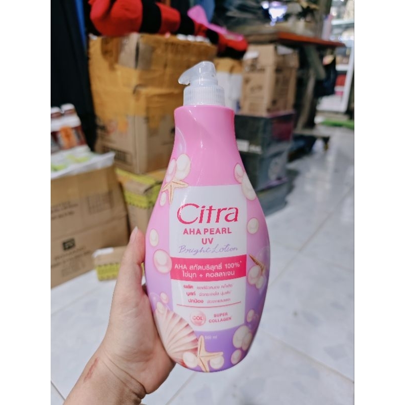 Sữa Dưỡng Thể Trắng Da Citra AHA Pearl UV 500ml Thái Lan ( kèm 2 viên ...