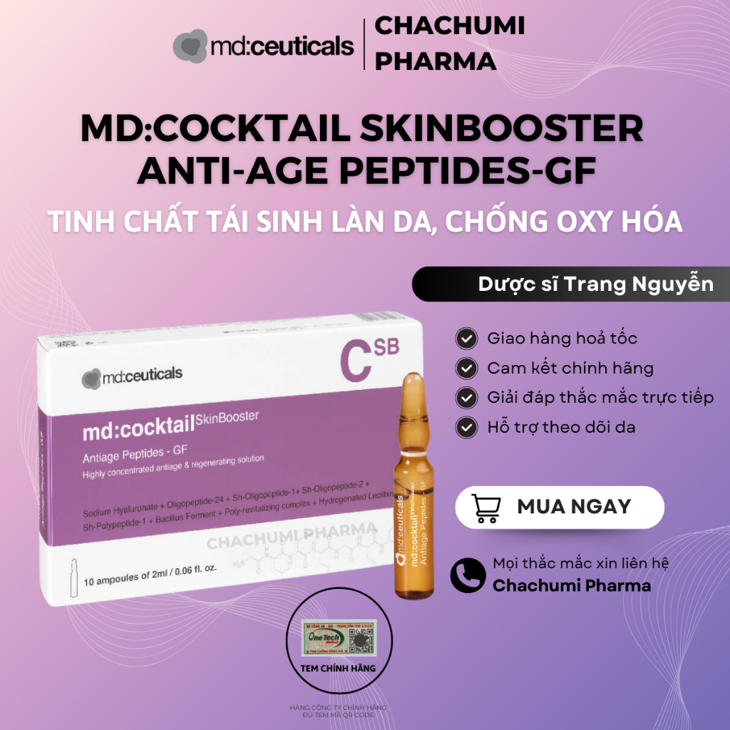 Md:ceuticals md:cocktail Skinbooster Anti-Age Peptide-GF – Tính chất ...