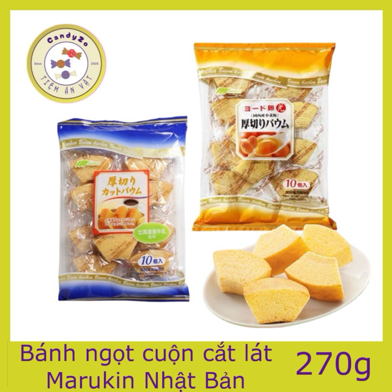 Bánh ngọt cuộn cắt lát dày Marukin Baumkuchen Nhật Bản 270g | Shopee ...