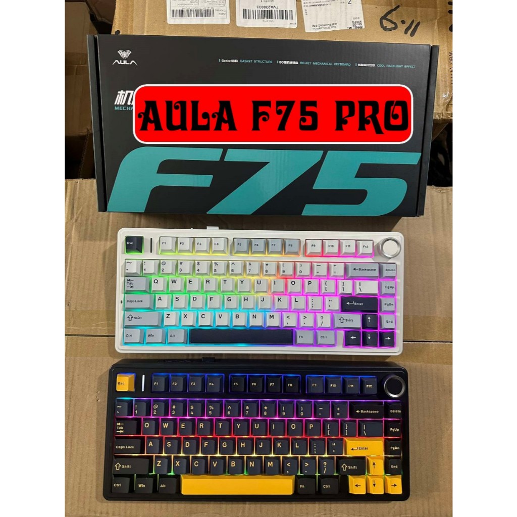 ( NEW) Bàn phím cơ không dây AULA F75 Mạch Xuôi /F87 / 3 mode/ hotswap ...