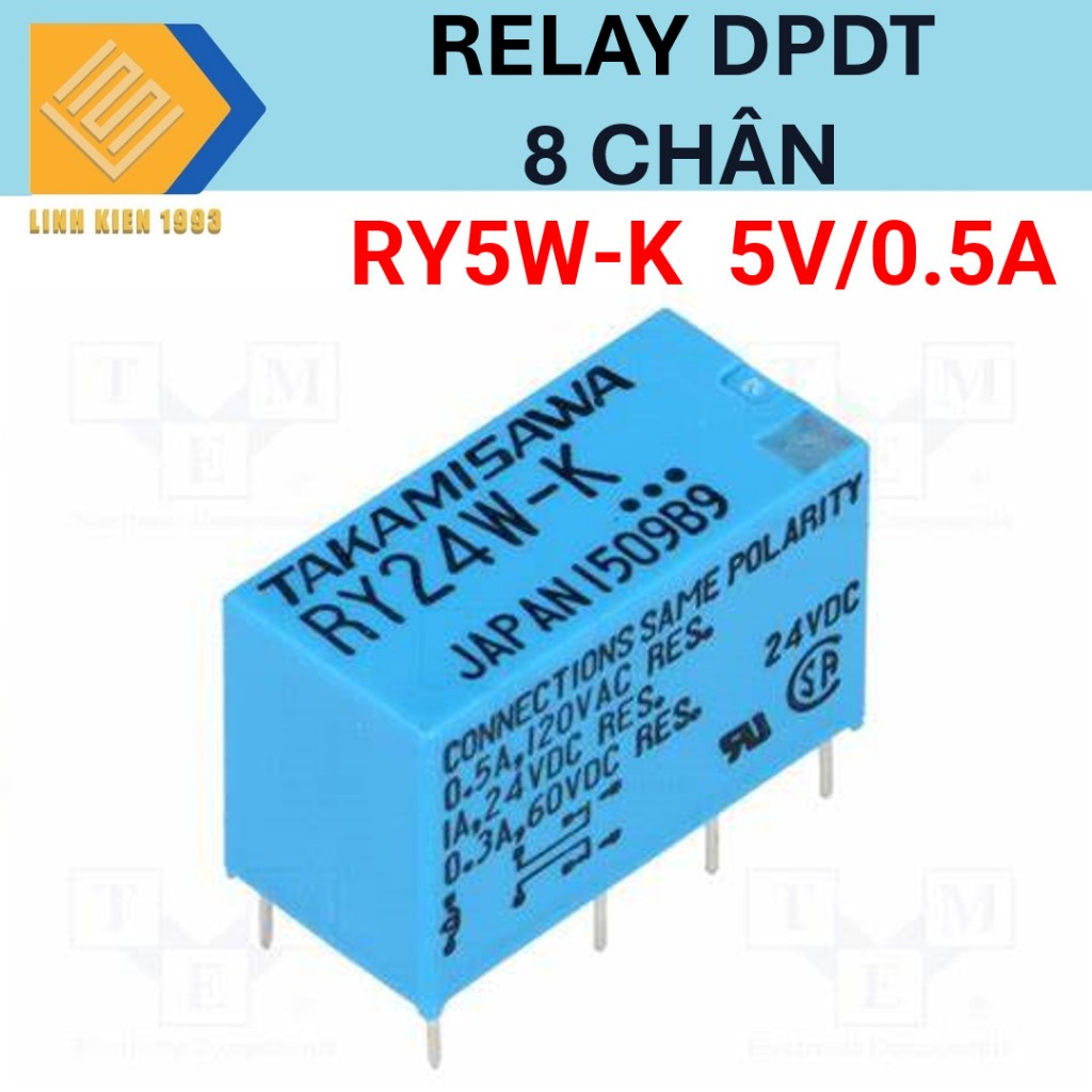 DPDT RY5W-K rơ le 5VDC- 0.5A Japan 1509B9 có 8 chân | Shopee Việt Nam