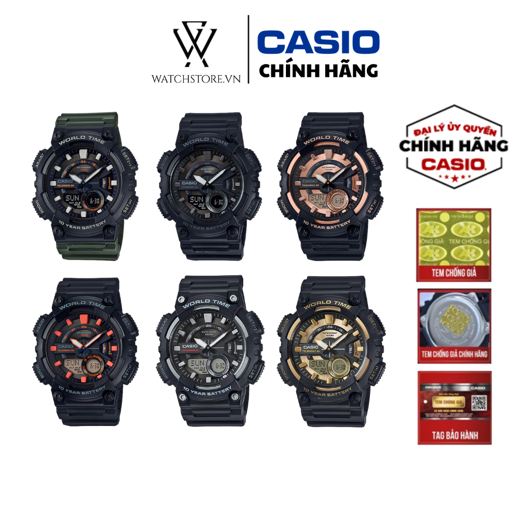 Đồng Hồ Nam Series AEQ-110 Mặt Kính Nhựa 48.2mm Chống Nước Chính Hãng ...