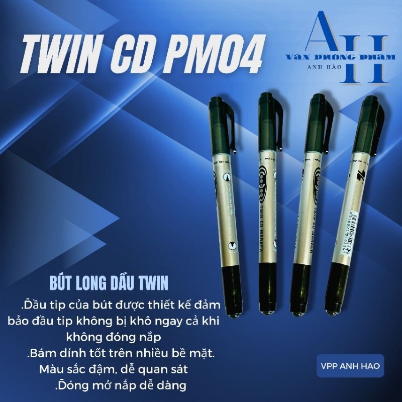 Combo 10 Bút lông dầu Thiên Long TWIN-CD-MARKER PM-04 CHÍNH HÃNG - Màu ...