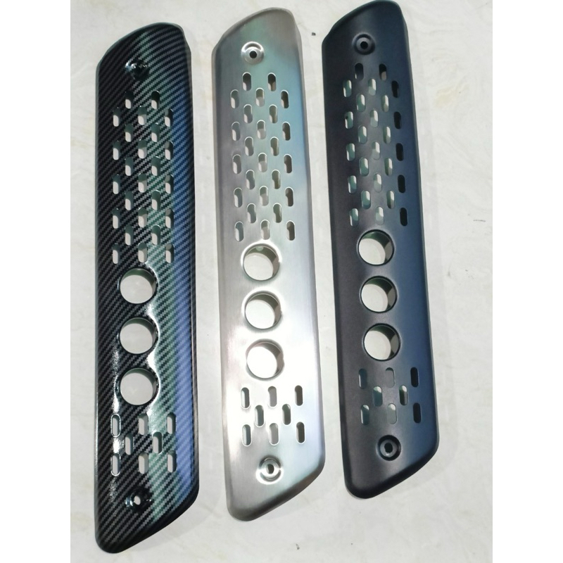 Ốp pô, chống nóng pô inox mờ cho xe Yamaha PG-1 , PG1 kém ốc đầy đủ ...