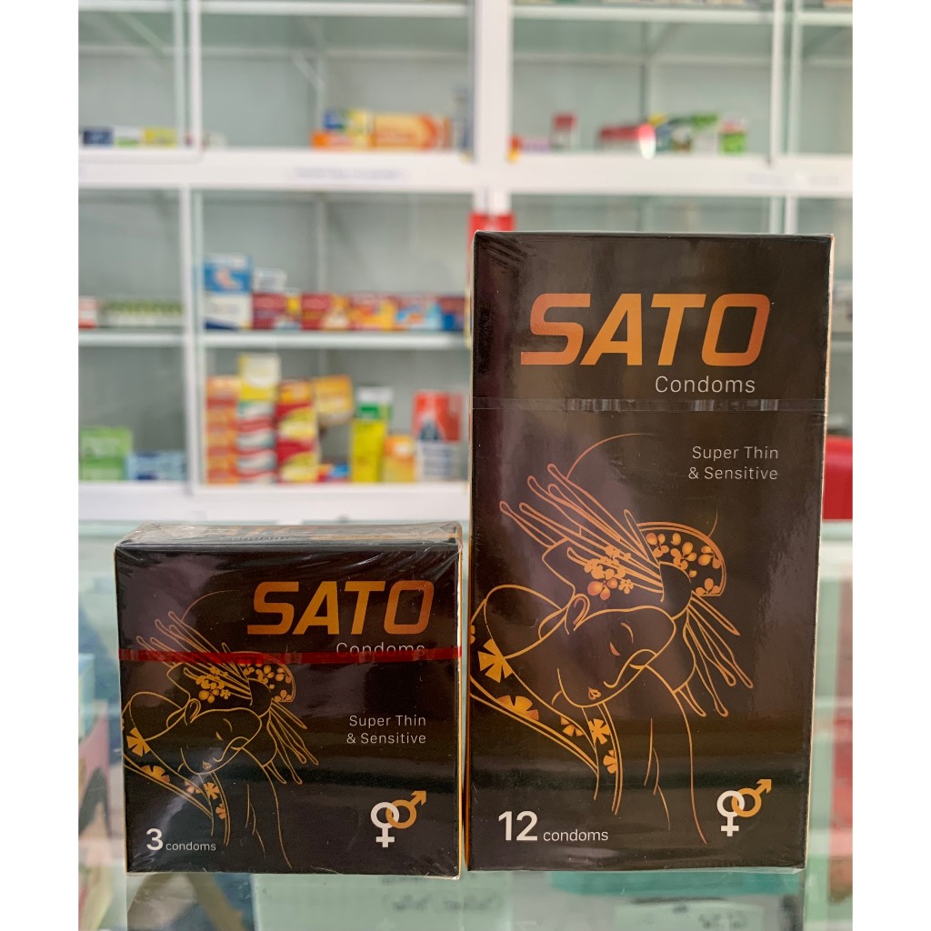 Bao Cao Su Sato condoms chuẩn Nhật 100% cao su tư nhiên hộp 12 cái ,3 ...