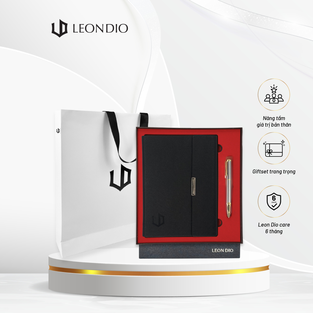 [GIFT SET]Bộ Quà Tặng Bút Ký Cao Cấp Leon Dio Loyal & Sổ Tay Bìa Còng ...